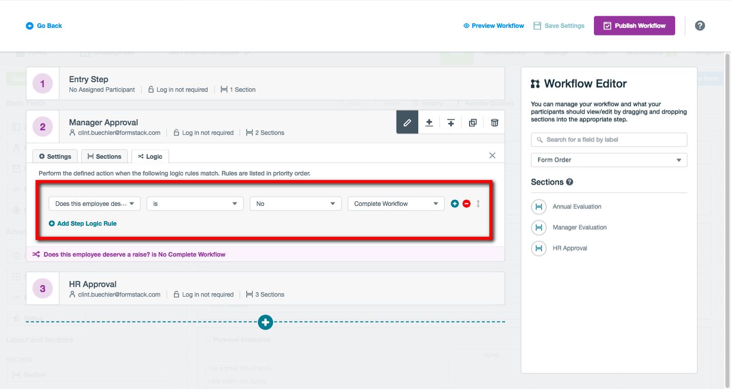 Workflow Form Logic – Formstack