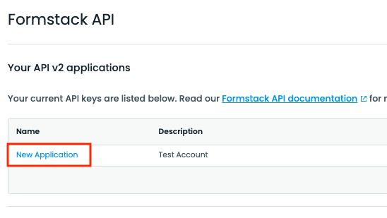 How to create a V2 API Application (Key) – Formstack