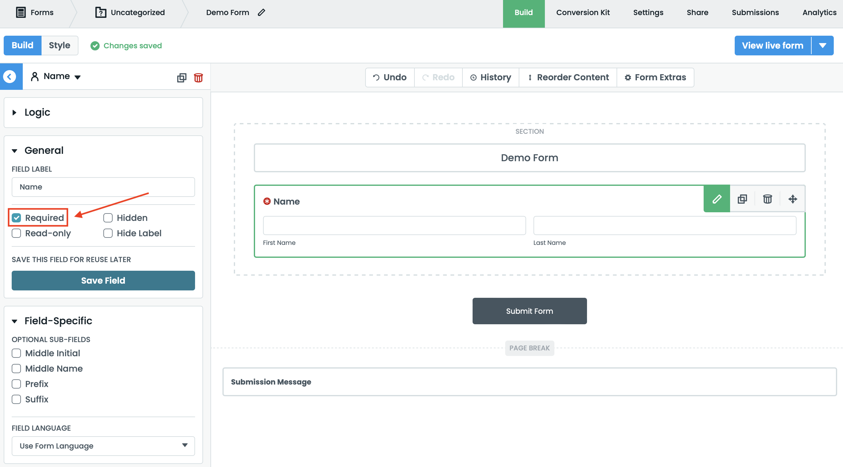 Required Fields – Formstack