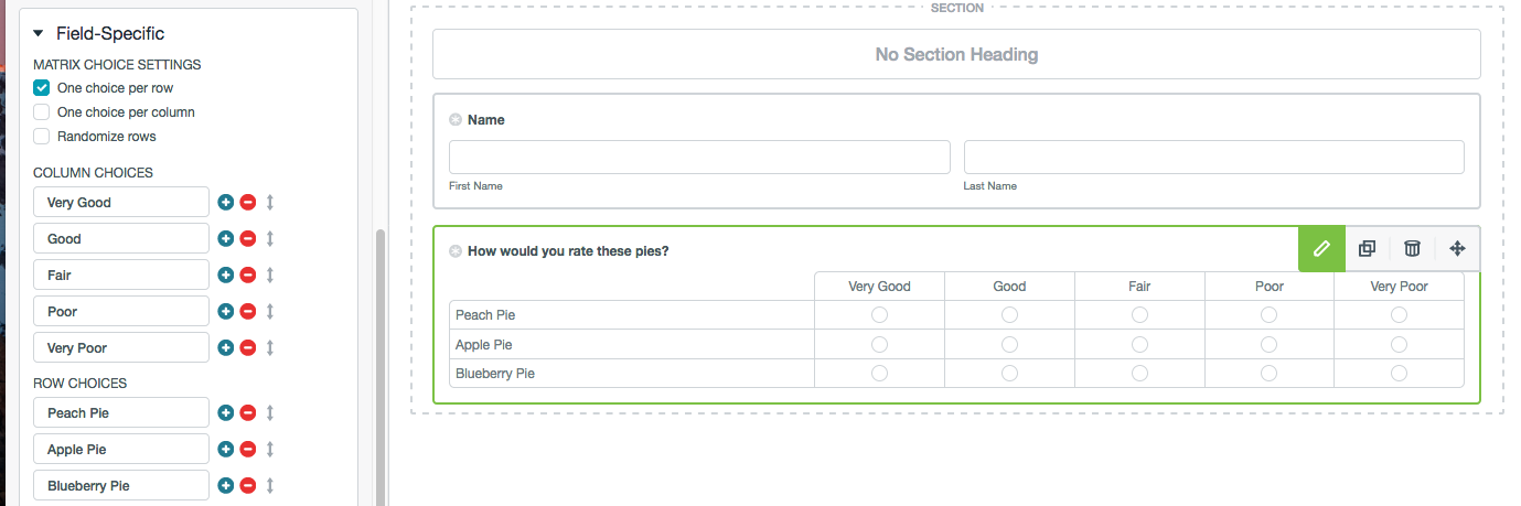 Matrix Fields – Formstack