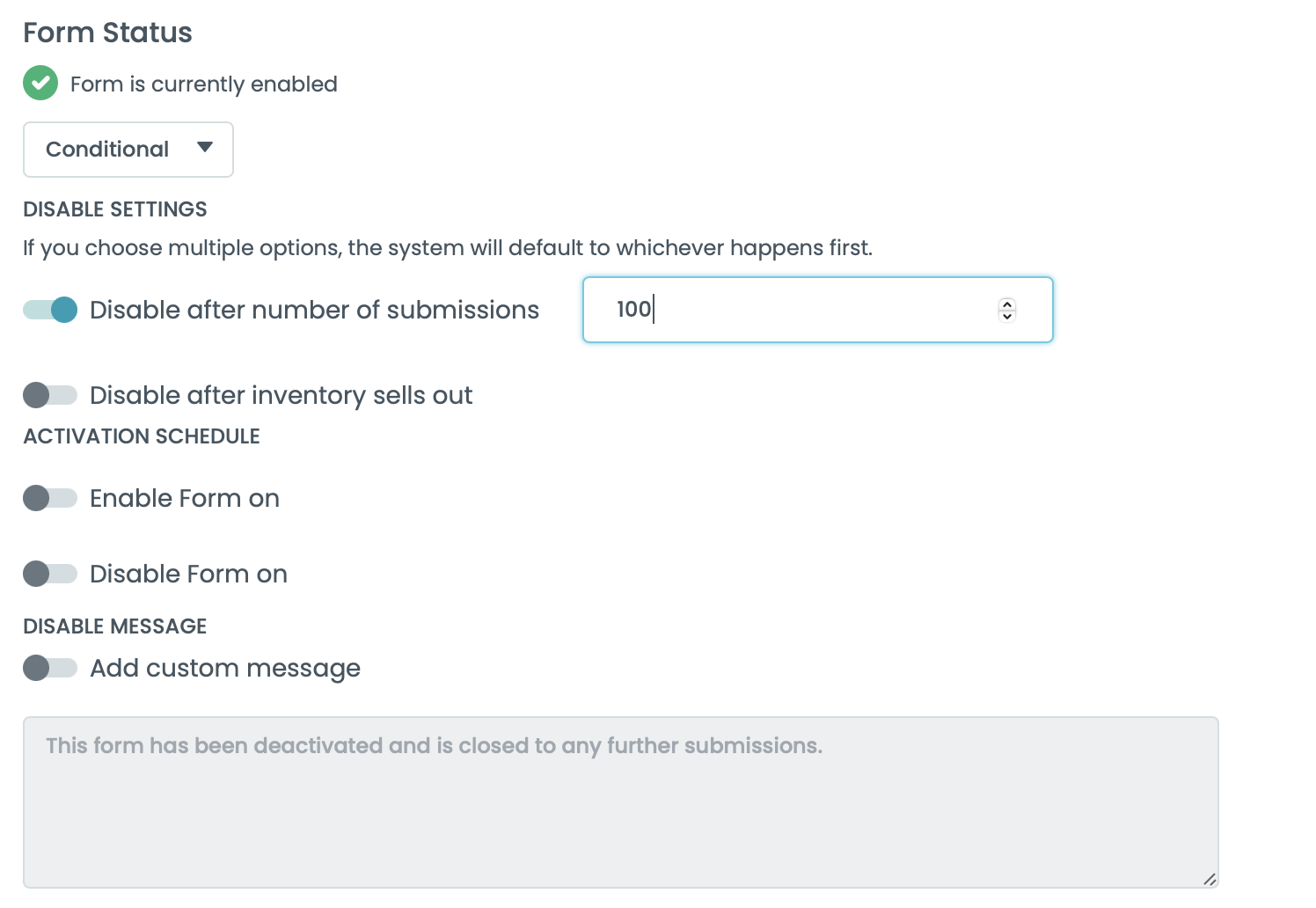 How do I deactivate a form and what happens to the form once its deactivate – Formstack