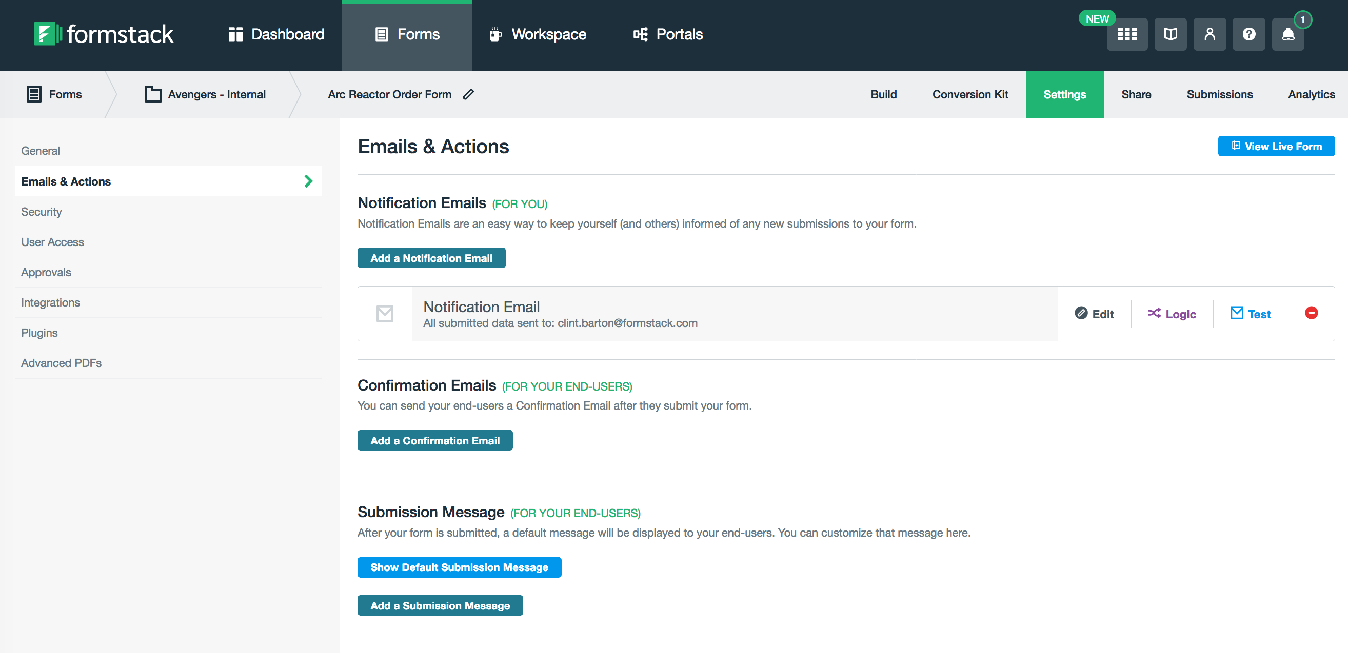 Notification Emails for Formstack Forms – Formstack