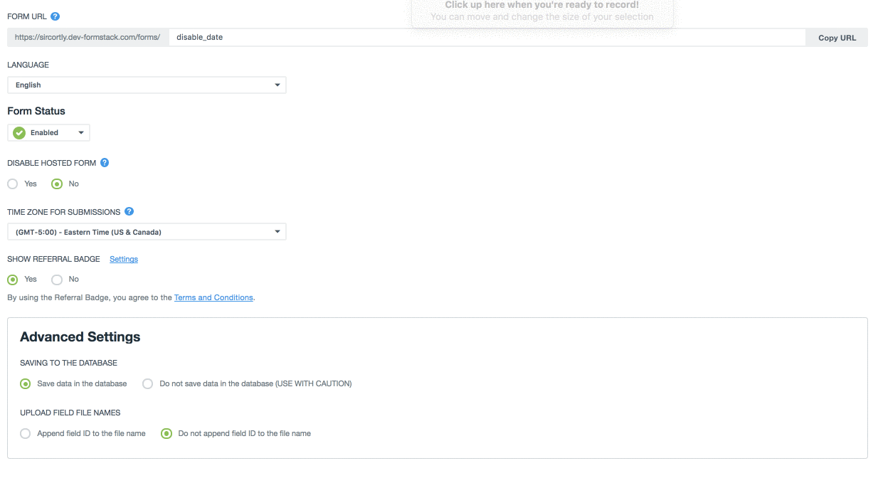 Form Activation – Formstack