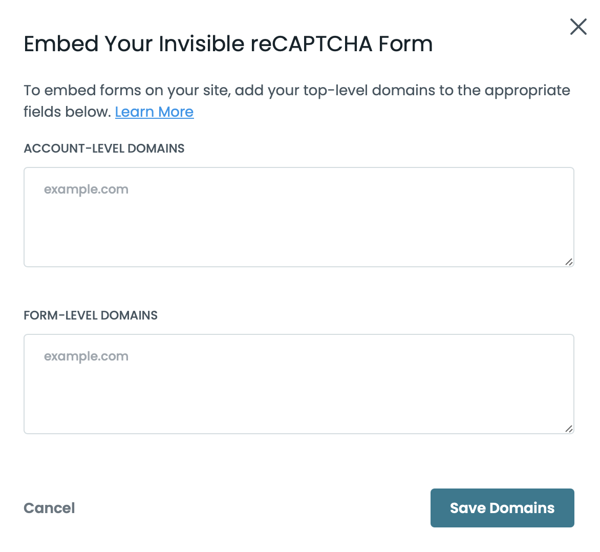 reCAPTCHA (Invisible reCAPTCHA) – Formstack
