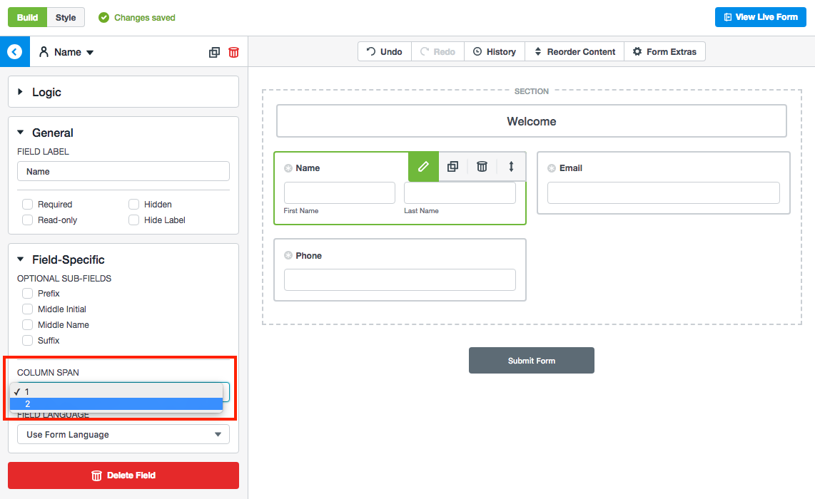 Building Multi-Column Forms – Formstack