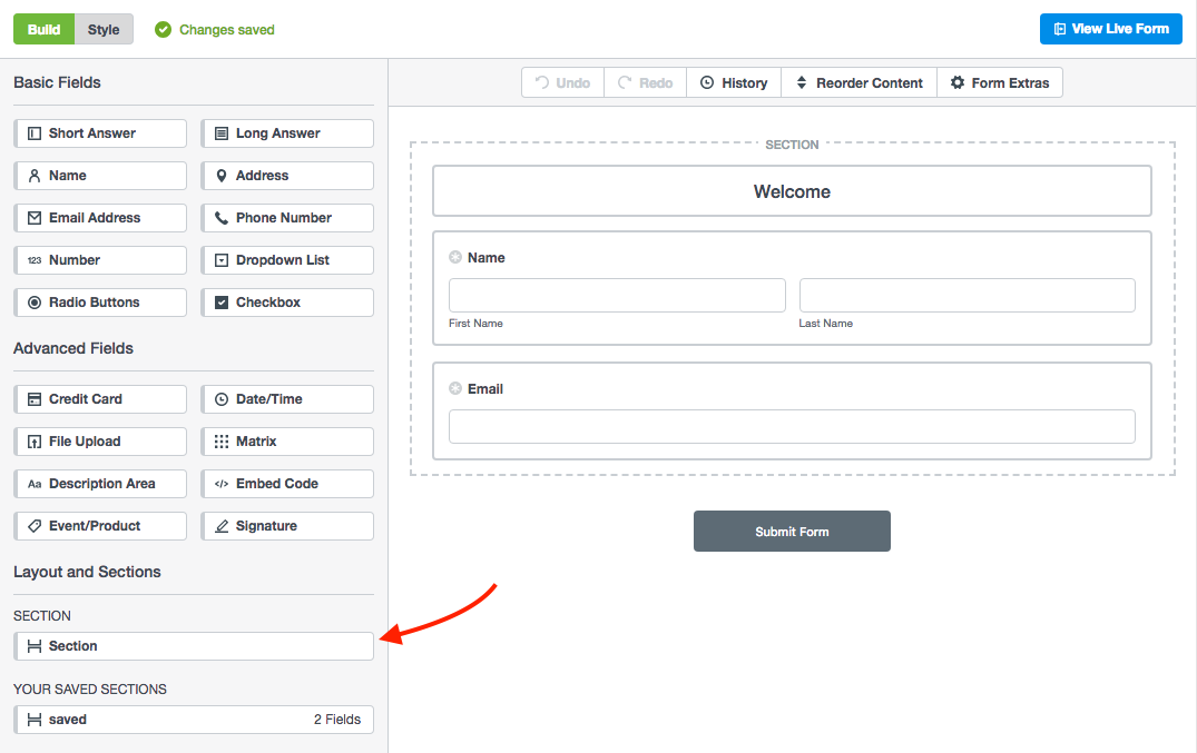 Setting up Sections with Formstack Forms – Formstack
