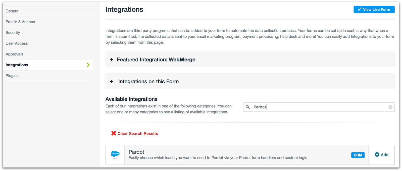Pardot Integration – Formstack