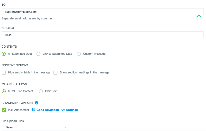 Advanced PDF – Formstack