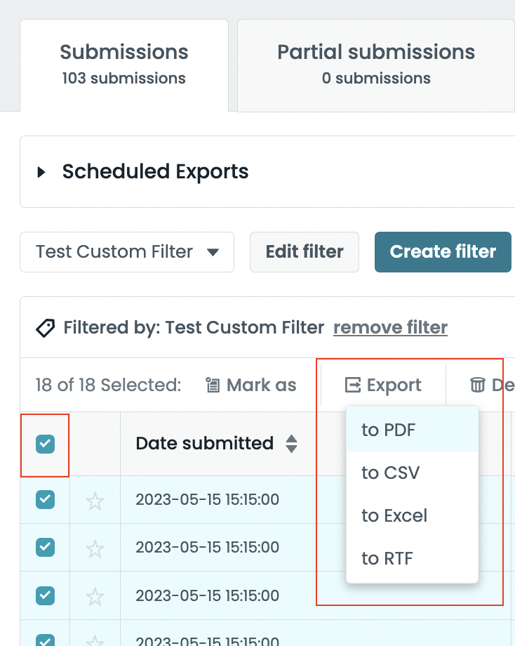 Export Submission Data – Formstack