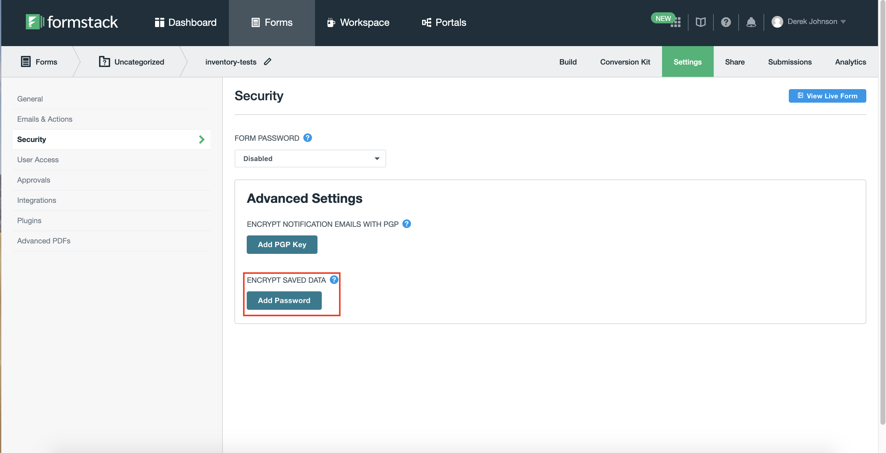 Data Encryption – Formstack