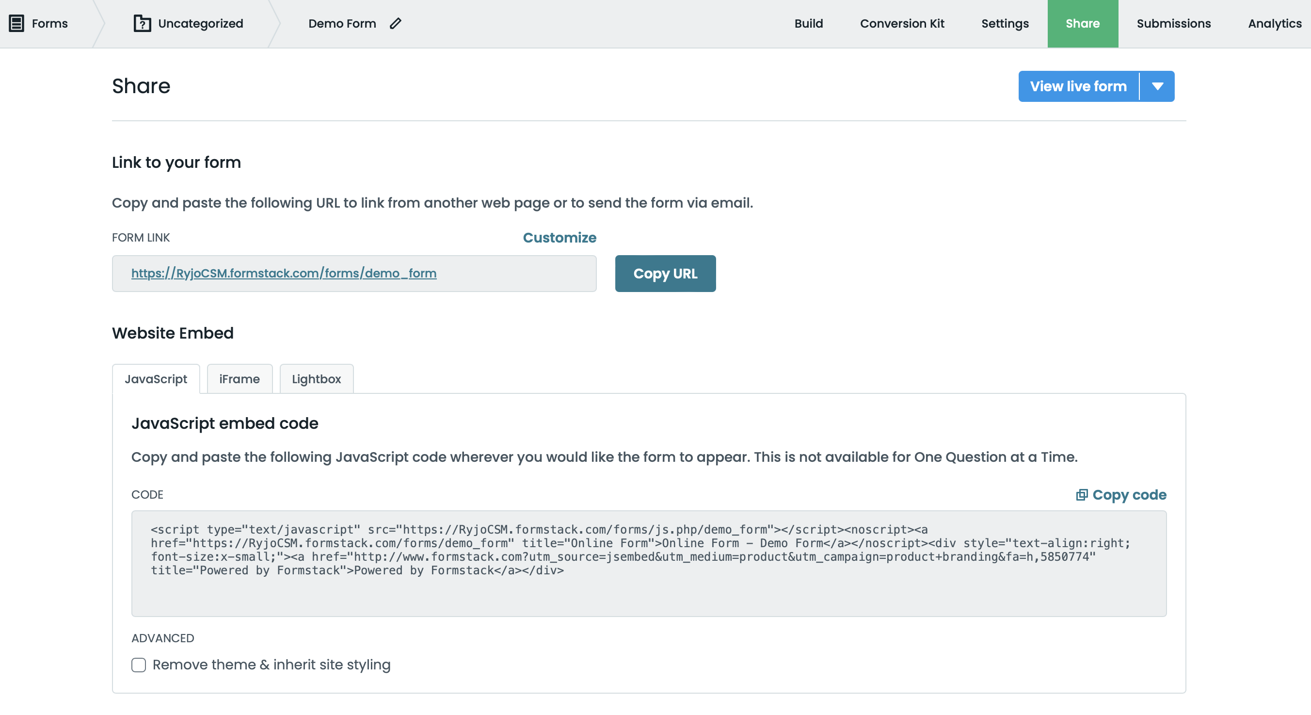 Using Mobile Forms – Formstack