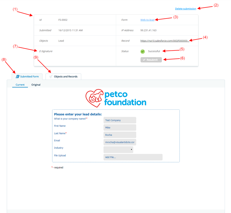 Submissions Dashboard – Formstack