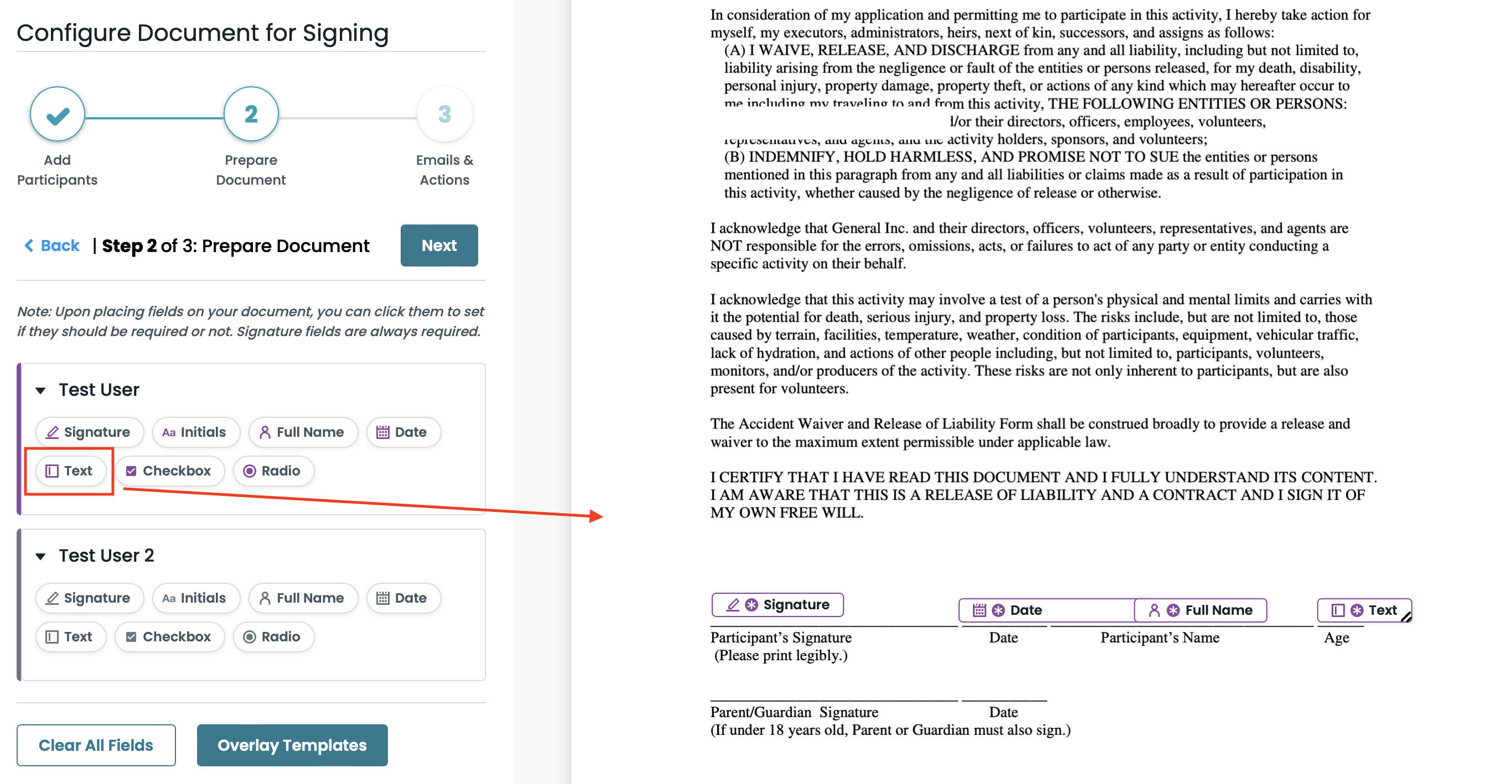 Adding Text to a Document – Formstack