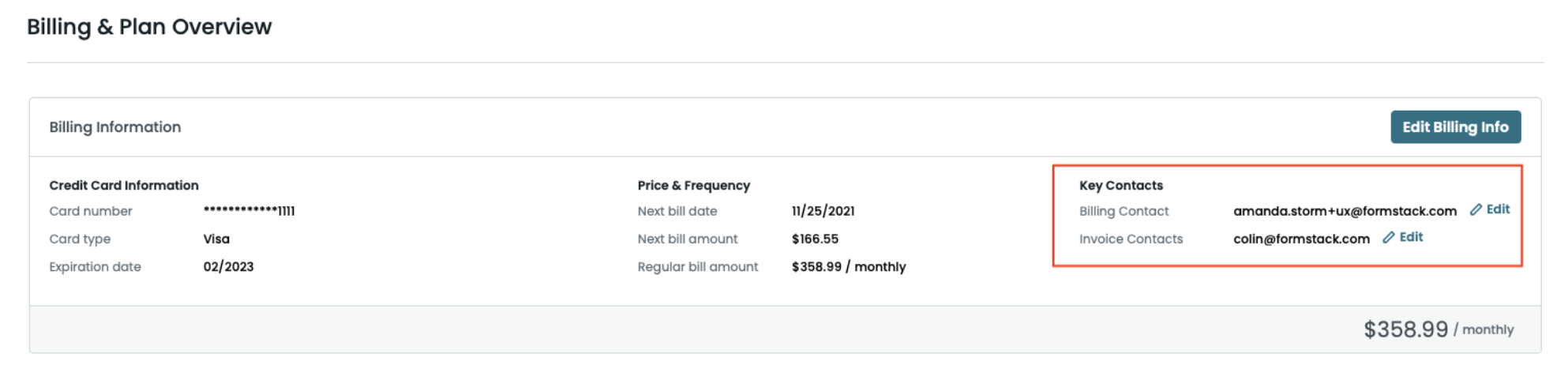 Unified Billing FAQ – Formstack