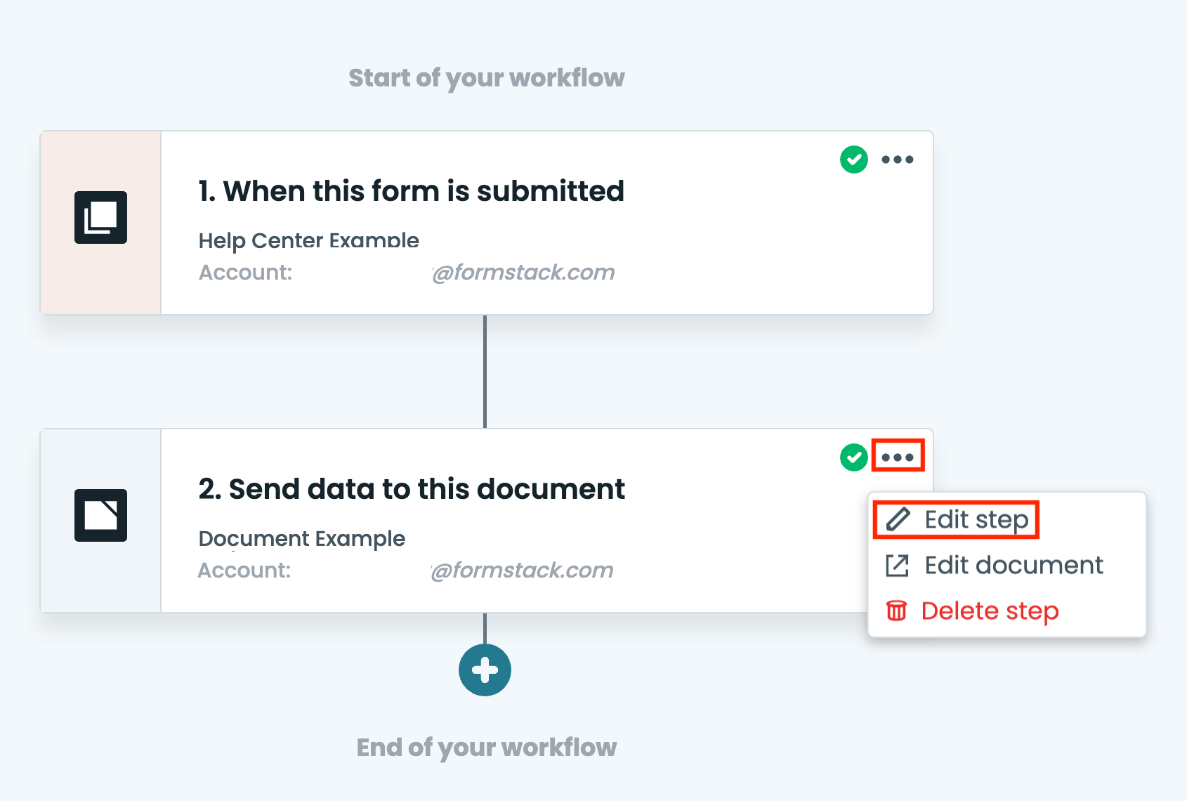Configure Document Steps in Workflows – Formstack