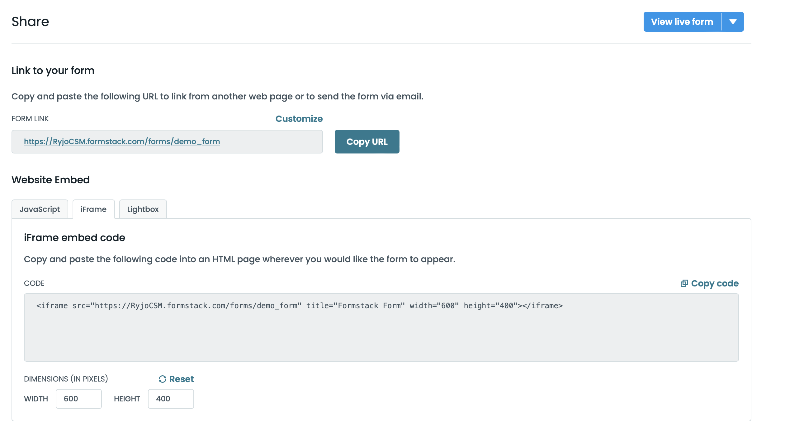 Embedding your Form in Squarespace – Formstack