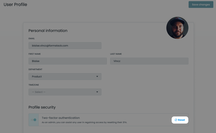 Resetting Two-factor Authentication(2FA) – Formstack
