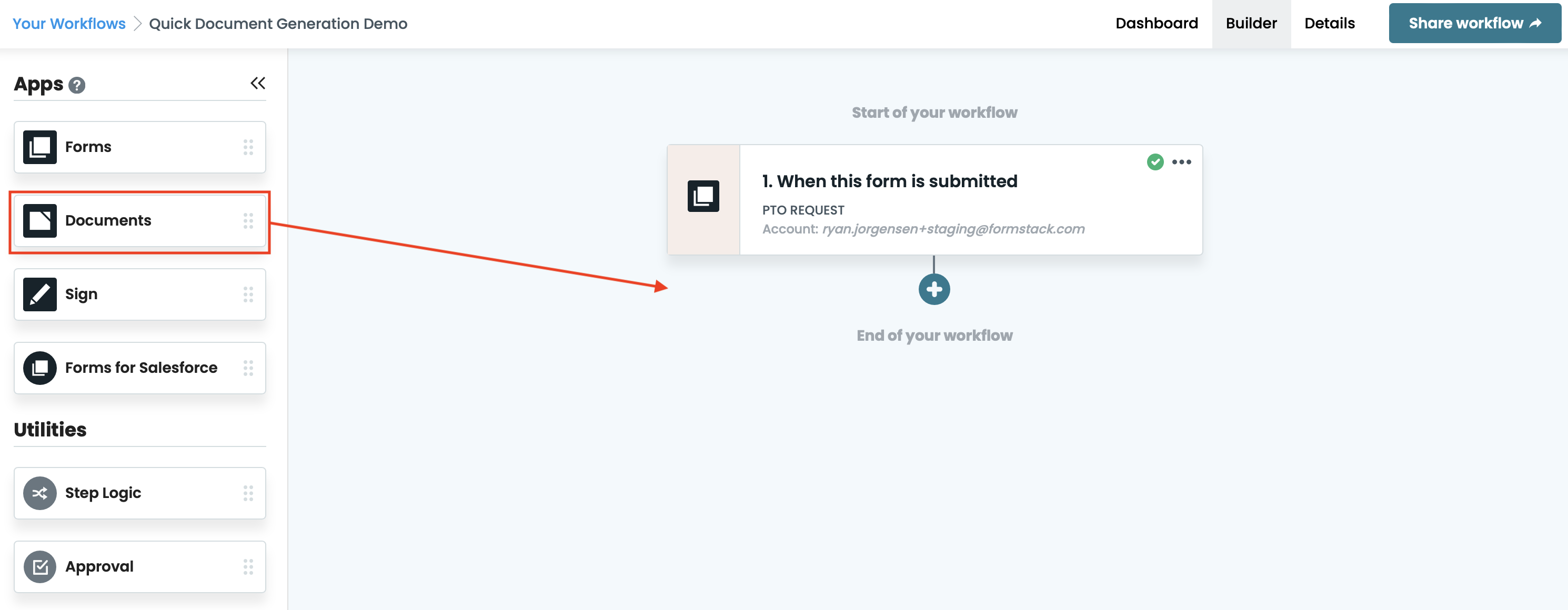 Configure Document Steps in Workflows – Formstack