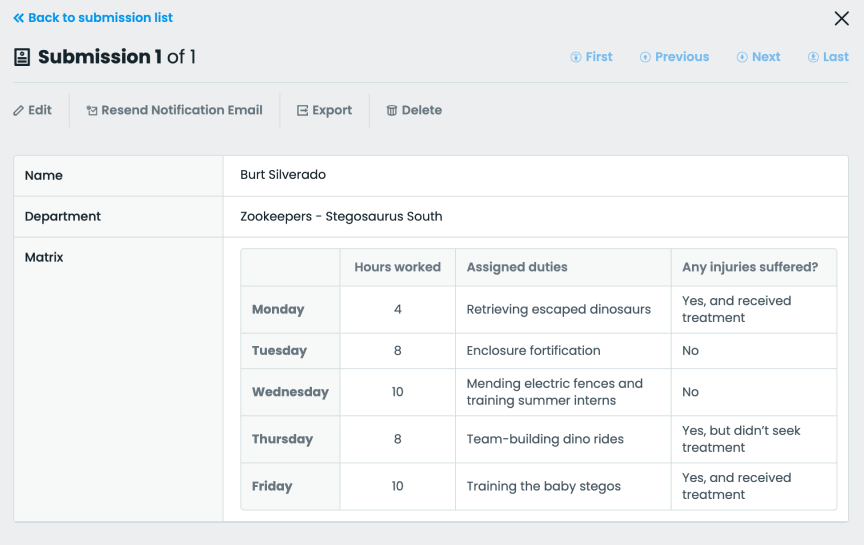 Fillable Table Field – Formstack